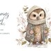 Spring Owl Watercolor Clipart PNG, Cute Forest Animals Clipart, Nursery ...