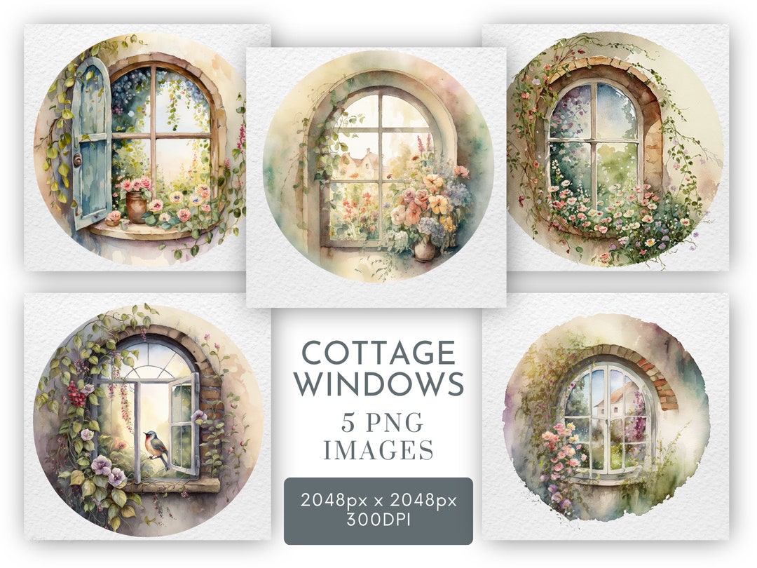 Cottage Window Clipart PNG, Scrapbooking, Card Making , Window With ...