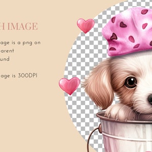 Valentines Watercolor Clipart PNG Bundle , Cute Valentines Day Animals ...