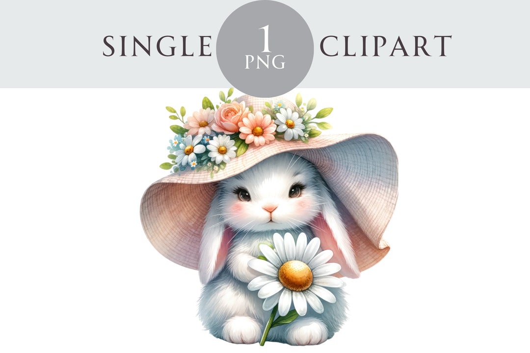 Spring Rabbit Clipart, Easter Bunny PNG Illustration, Mothers Day ...