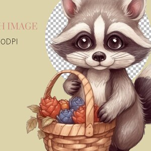 Fall Raccoon Watercolor Clipart PNG, Forest Animals Clipart, Nursery ...