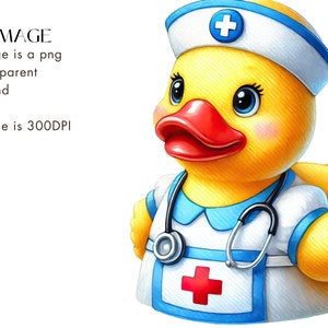 Watercolor Rubber Duck Clipart Bundle: Professions PNG (digital ...