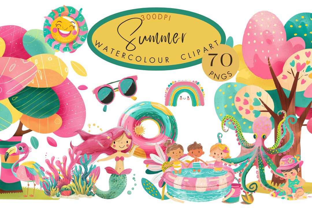 Summer Clipart | Vacation Clipart | Ocean Clipart | Cute Pool Party ...