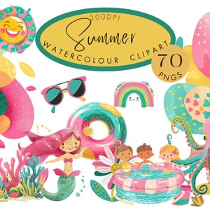 Summer Clipart | Vacation Clipart | Ocean Clipart | Cute Pool Party ...