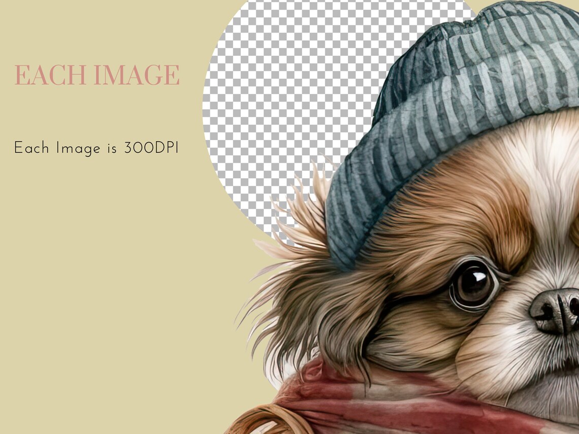 Winter Dog Watercolor Clipart PNG Cute Animals Clipart - Etsy