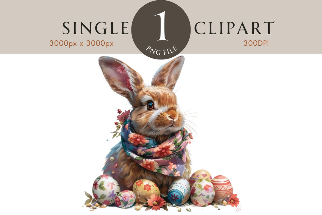 Easter Bunny Clipart, Nursery Spring PNG, Easter Rabbit Illustration ...