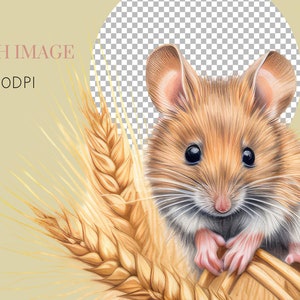 Cute Field Mouse Clipart PNG Files, Watercolor Commercial Use Clipart ...