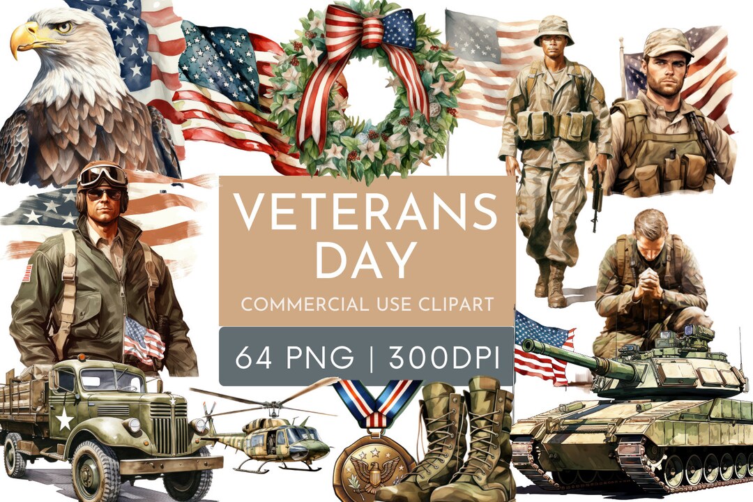 Veterans Day Clipart: Military Soldiers, Tanks, Eagles (64 PNG) - Etsy
