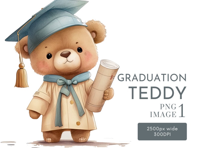 Graduation Teddy Clipart Nursery Clipart Teddy Clipart - Etsy