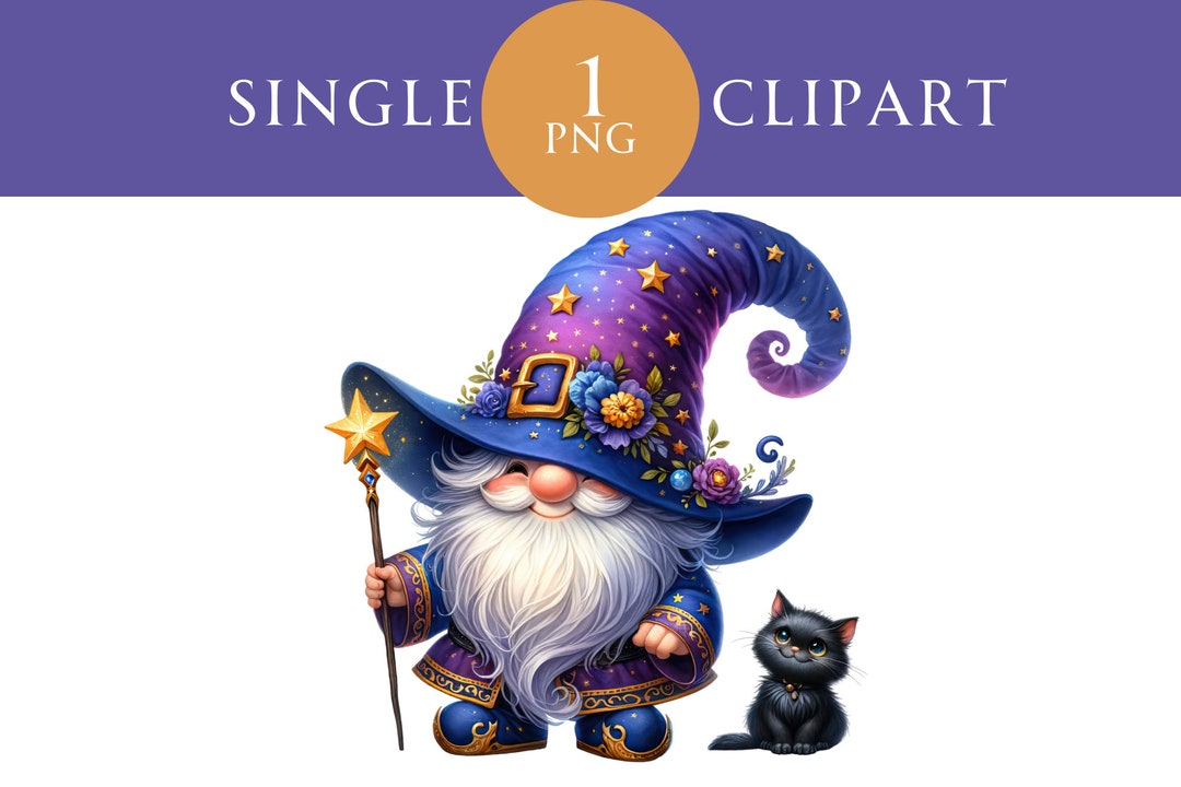 Wizard Gnome Clipart: Magical Halloween PNG (commercial Use) - Etsy