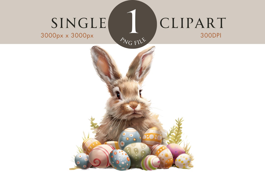 Bunny With Easter Eggs Clipart, Nursery Spring PNG, Easter Rabbit ...