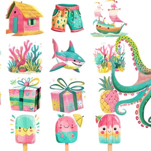 Summer Clipart | Vacation Clipart | Ocean Clipart | Cute Pool Party ...