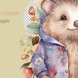 Hedgehog With Flowers Clipart PNG, Nursery Clipart, Summer Clipart ...
