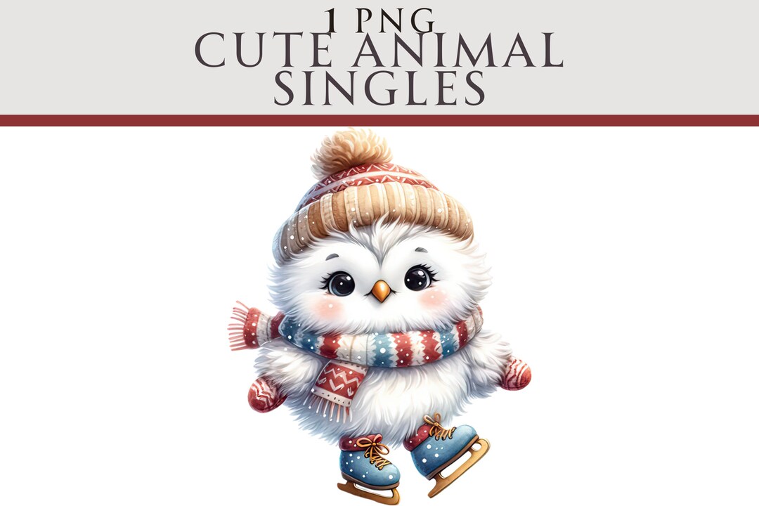 Ice Skating Owl Clipart: Festive Winter PNG (digital Download) - Etsy