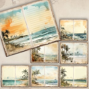 Beach 7 Digital Journal Pages Shabby Chic Junk Journal Digital Paper ...