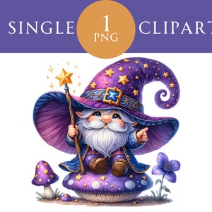 Wizard Gnome Clipart, Magical Wall Art PNG, Fantasy Graphics, Magic ...