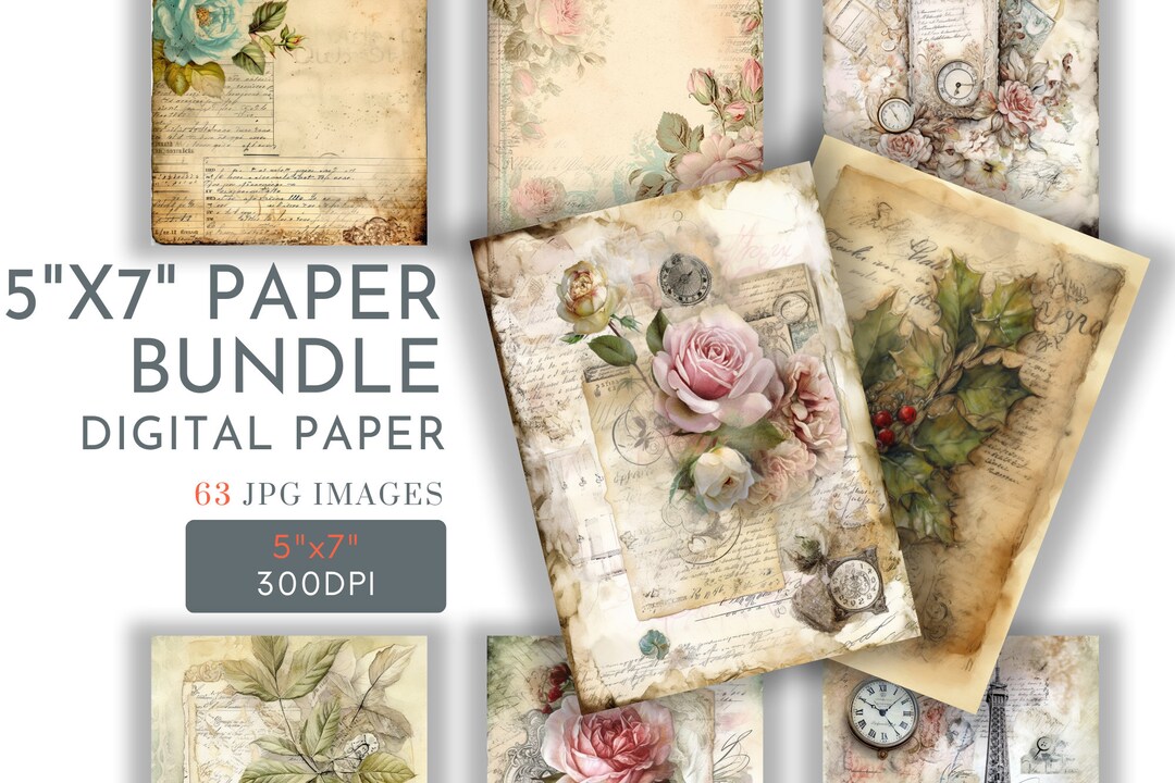 Vintage Backgrounds Digital, Shabby Roses Christmas 5x7 Papers ...