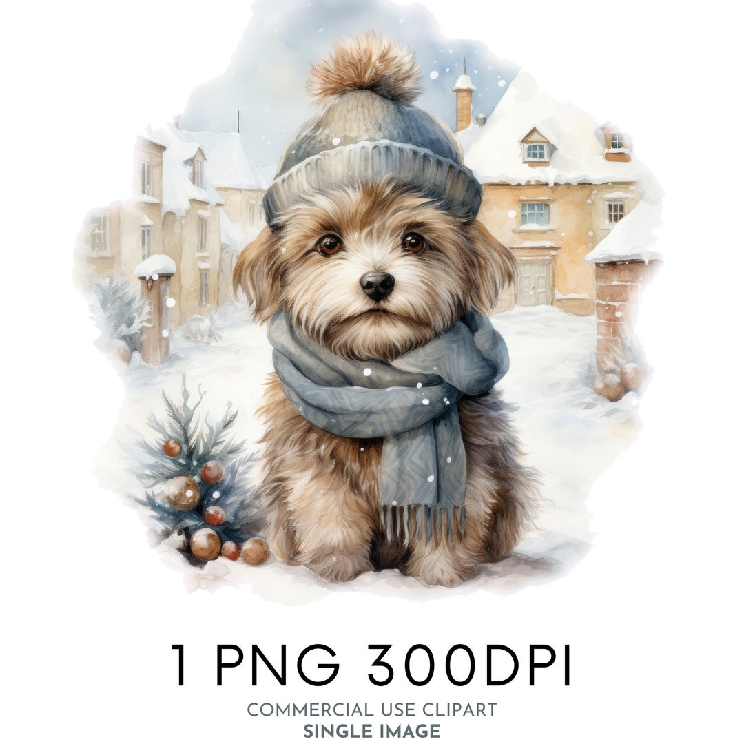 Winter Cute Dog Watercolor Clipart PNG, Forest Animals Clipart, Nursery ...