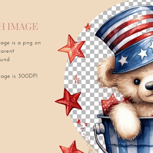July 4th Watercolor Clipart PNG Bundle , Cute Independence Day Animals ...