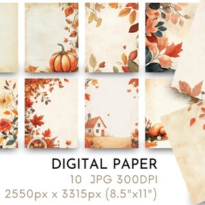 Thanksgiving Vintage Digital Paper Shabby Chic Journal Vintage Autumn ...