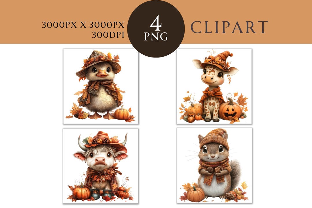 Autumn Clipart Illustration Cute Fall Thanksgiving Watercolor Images ...