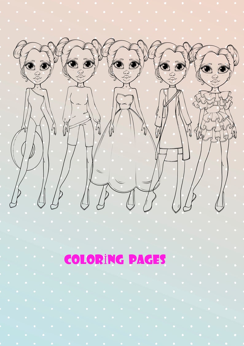 Coloring Pages, Coloring Dolls, Coloring Book - Etsy