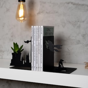 Wizard Metal Bookends, Wizard Metal Decor, Magic Bookends Gift, Book ...