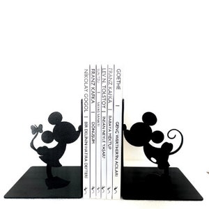 Mickey Metal Bookends, Metal Decor, Metal Art, Office, Gift , Best Gift ...