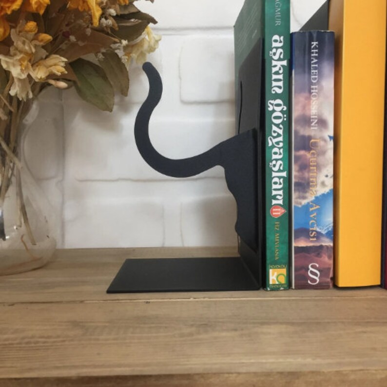 Cat Bookends Metal Metal Decor Metal Art Office Gift - Etsy