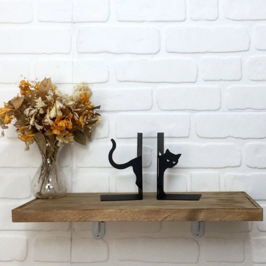 Cat Bookends Metal Metal Decor Metal Art Office Gift - Etsy