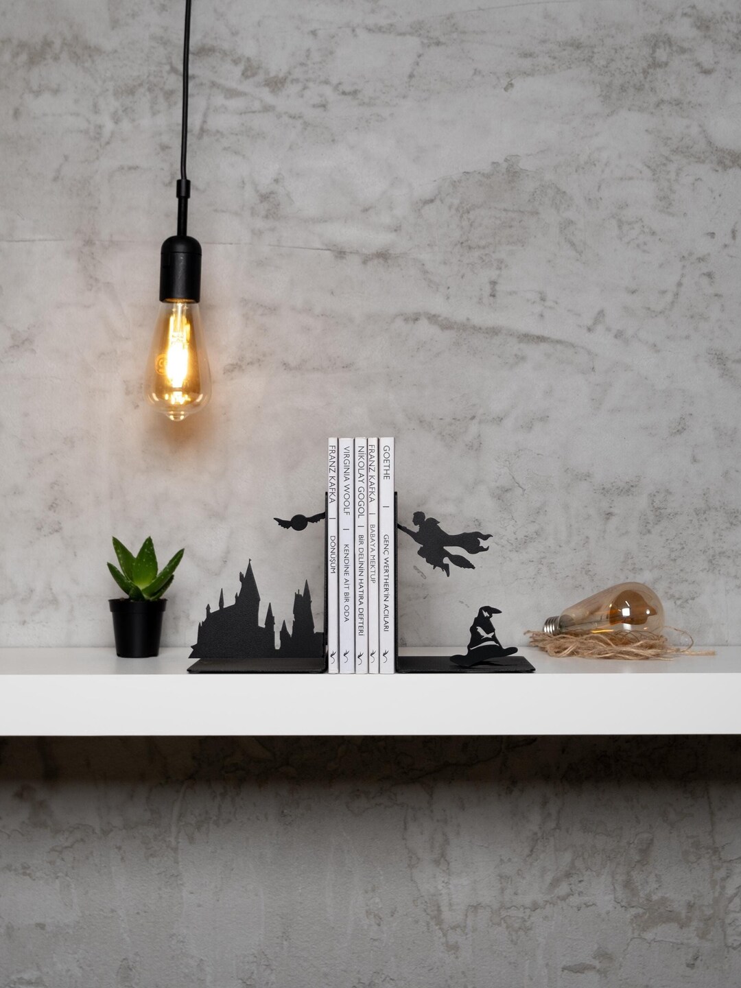 Wizard Metal Bookends, Wizard Metal Decor, Magic Bookends Gift, Book ...