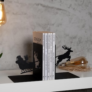 Christmas Bookends Metal, Santa Decor, Saint Nicholas Decor, Gift ...