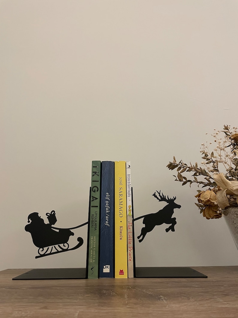 Christmas Bookends Metal Santa Decor Saint Nicholas Decor - Etsy