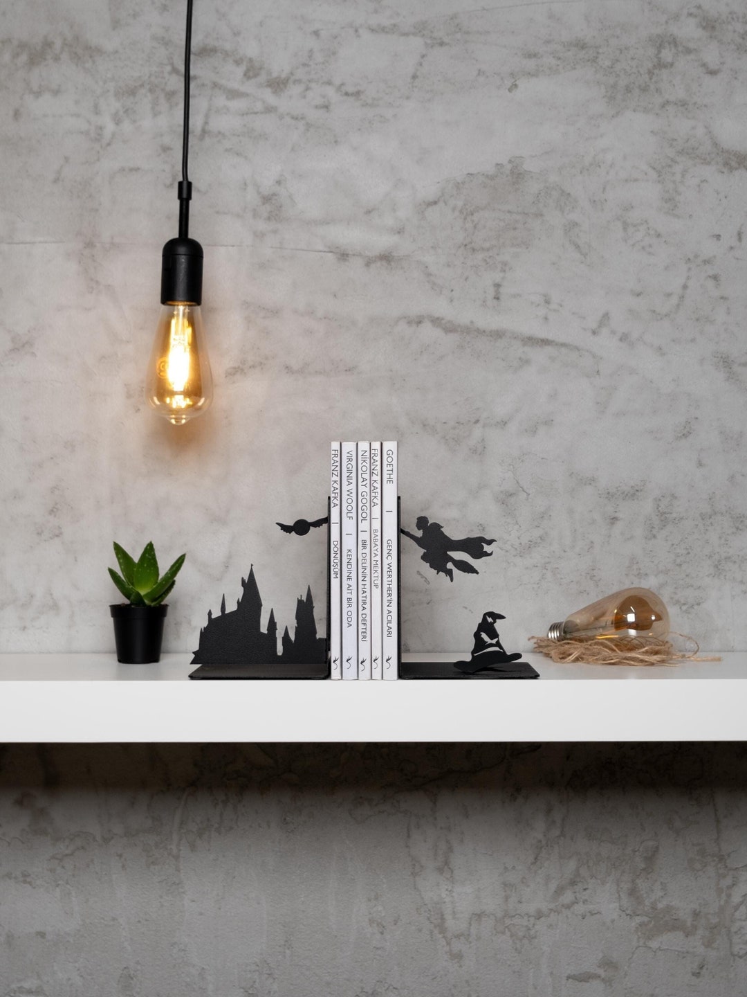 Wizard Metal Bookends, Wizard Metal Decor, Magic Bookends Gift, Book ...