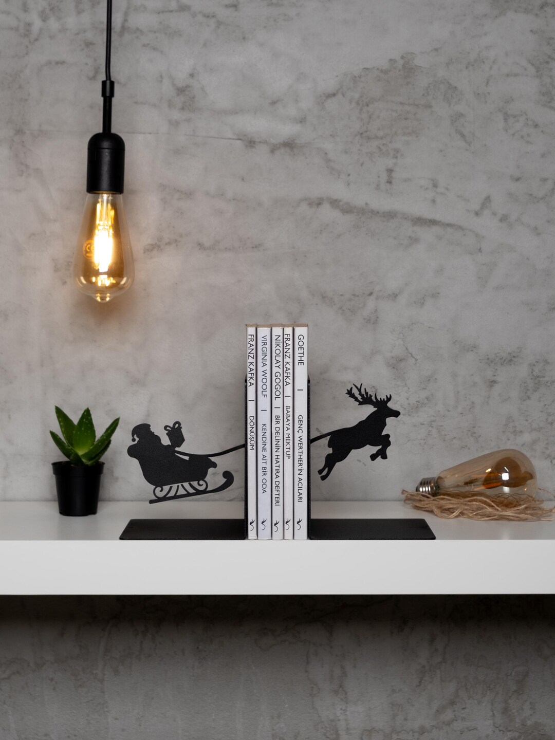 Christmas Bookends Metal, Santa Decor, Saint Nicholas Decor, Gift ...