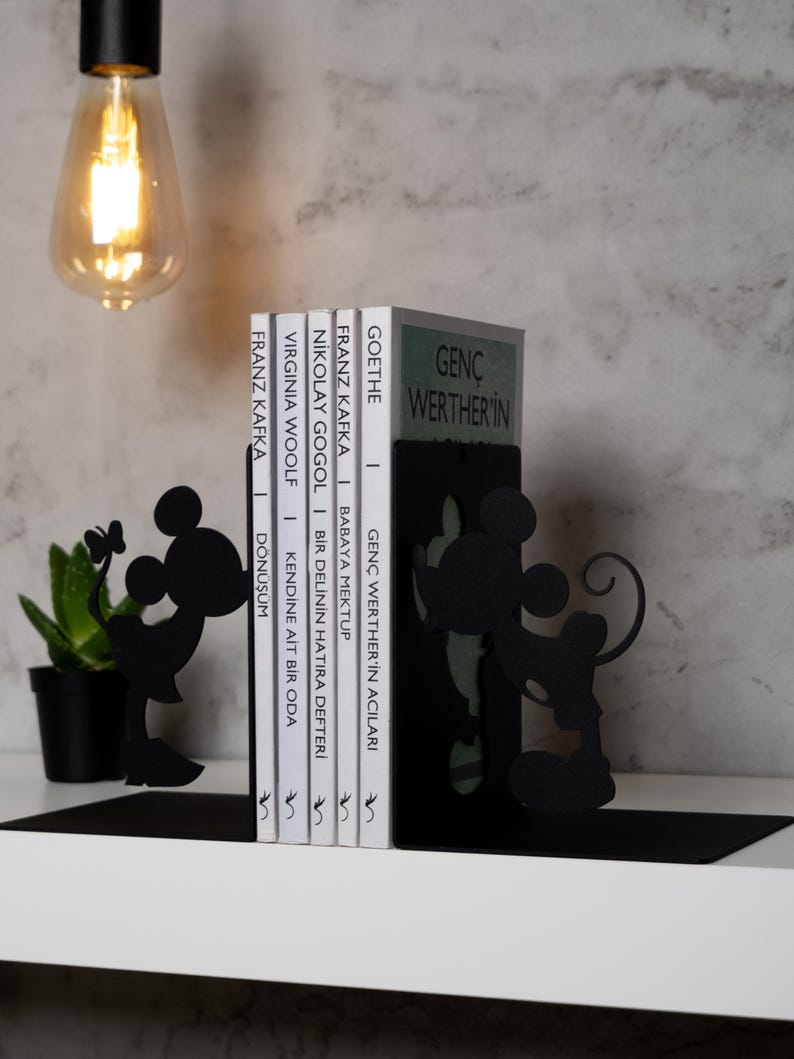 Mickey Metal Bookends, Metal Decor, Metal Art, Office Gift, Best Gift ...