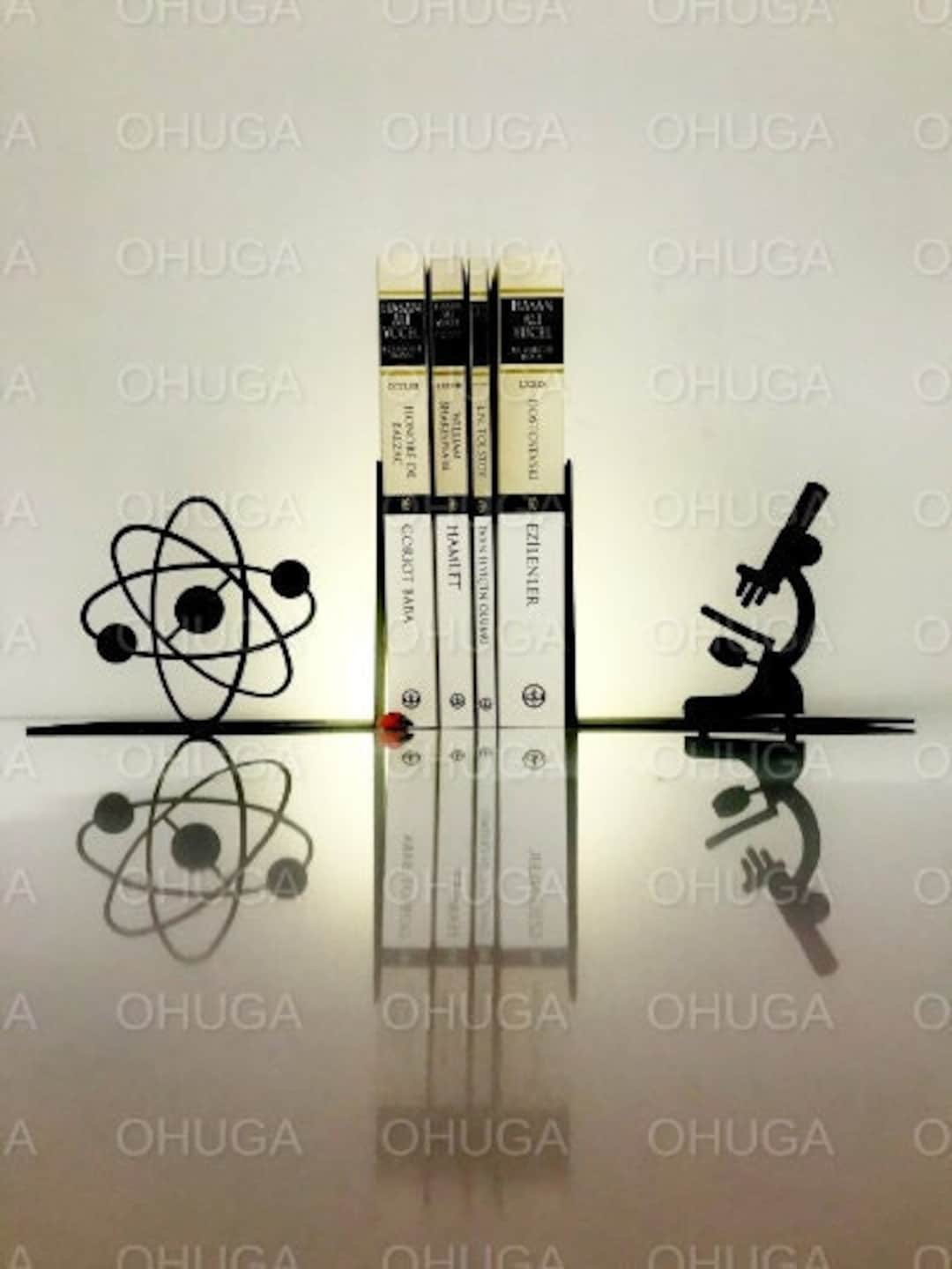 Atom Science Metal Bookends, Atom Metal Decor, Science Metal Art,gift ...