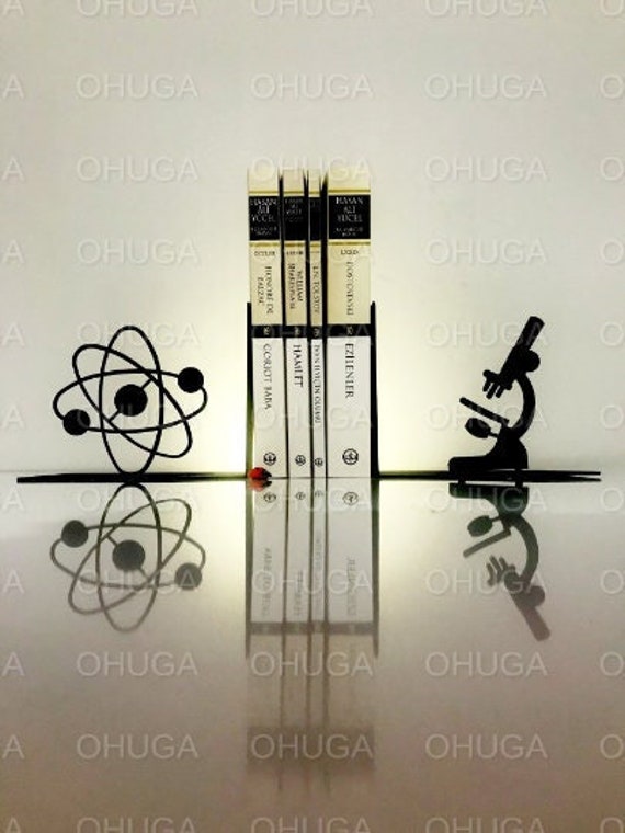 Atom Science Metal Bookends Atom Metal Decor Science Metal - Etsy