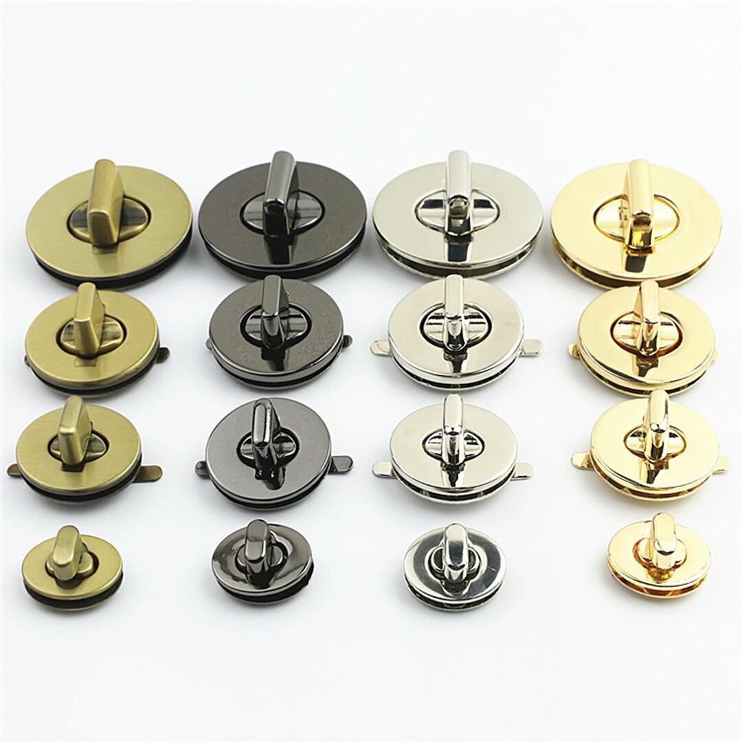 Round Metal Bag Clasp – Classic Twist Lock in Several Sizes for Bags ...