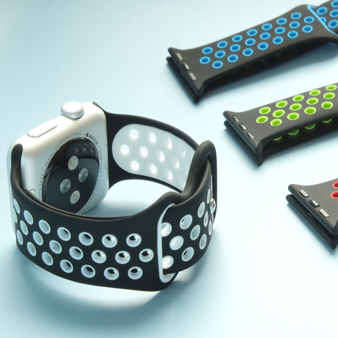 Silicone Apple Watch Strap Series 1 2 3 4 5 6 7 8 9 ABM07 - Etsy