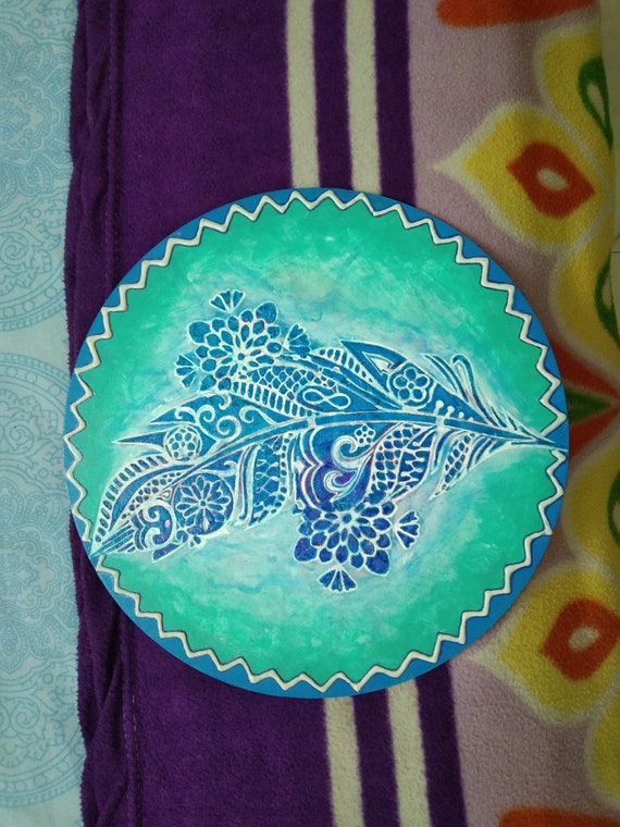 Modern Lovely Feather Art on MDF Board - Etsy