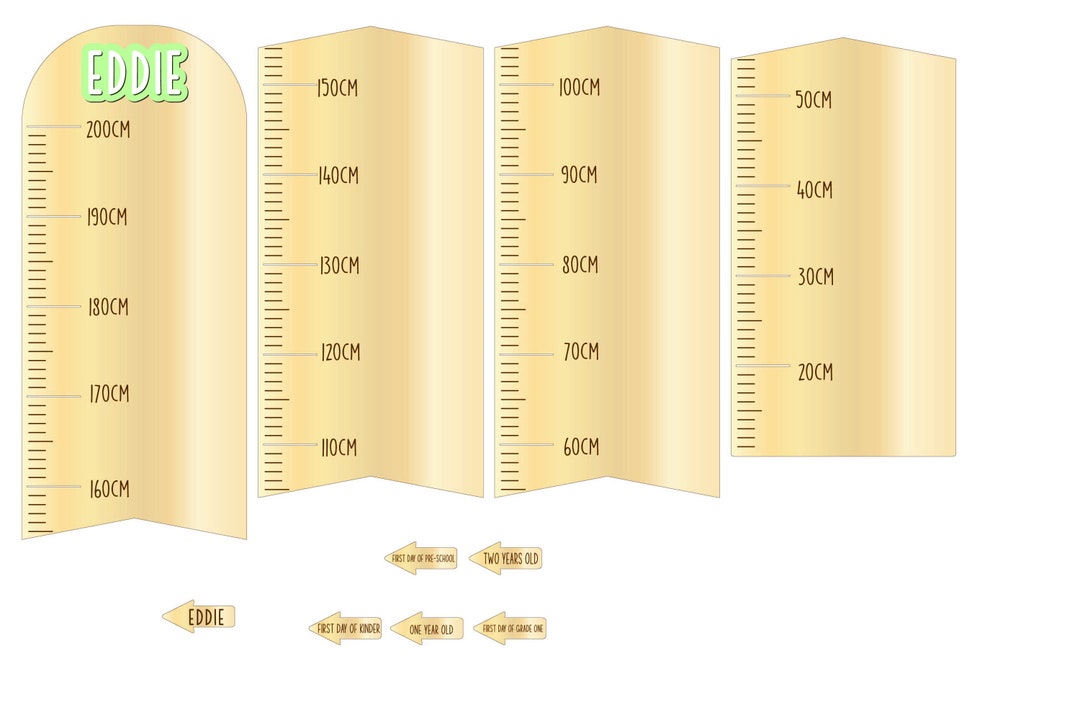 Growth Chart Template Metric 2 Meter AI, SVG, DXF - Etsy