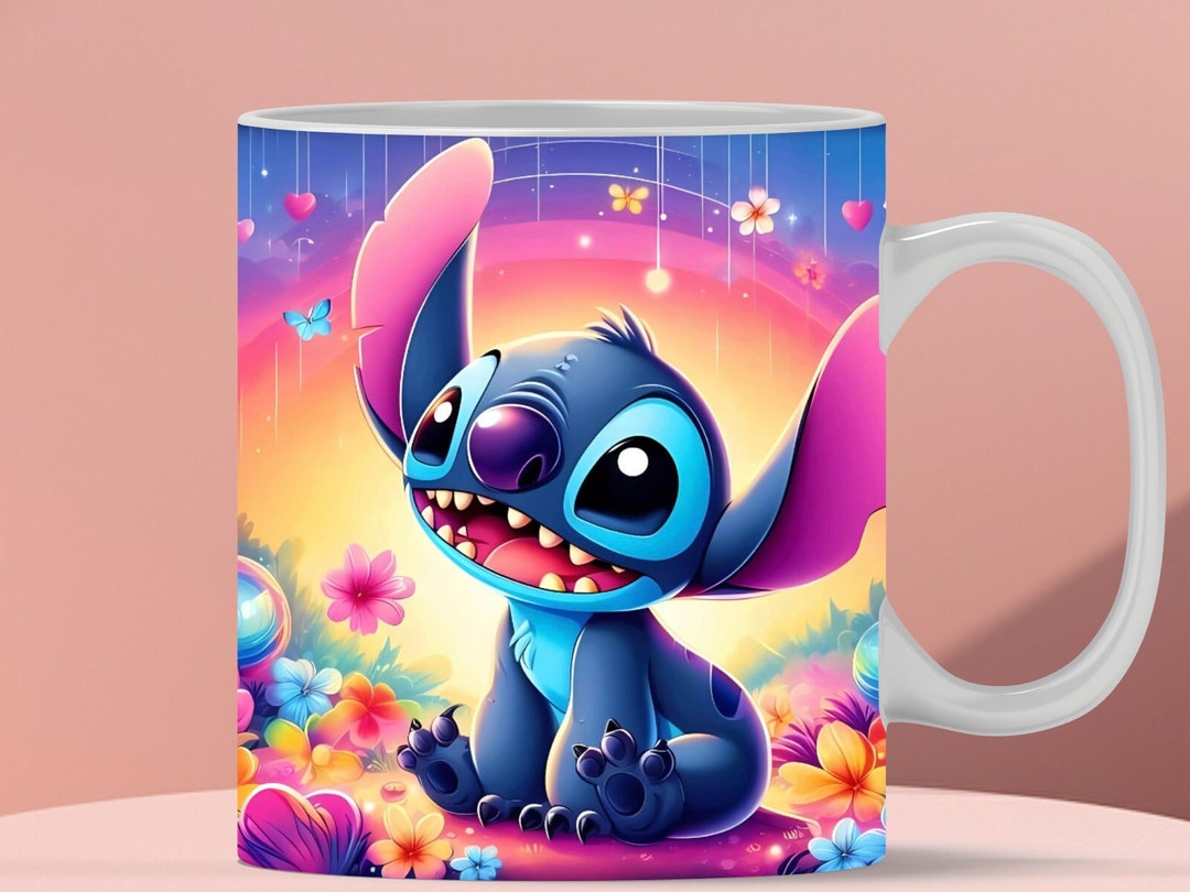 3D Cute Stitch Colorful, Mug Wrap, 3D Mug Stitch Wrap Sublimation ...