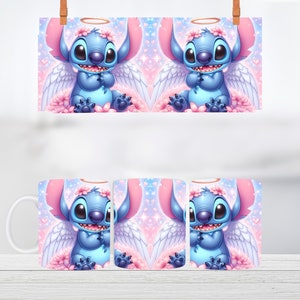 3D Angel Stitch Mug Wrap, 3D Stitch Flowers Mug Wrap Sublimation Design ...