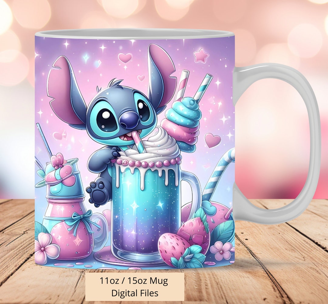3D Cute Stitch Summer Smoothie Fruit Mug Wrap, 3D Stitch Mug Wrap ...
