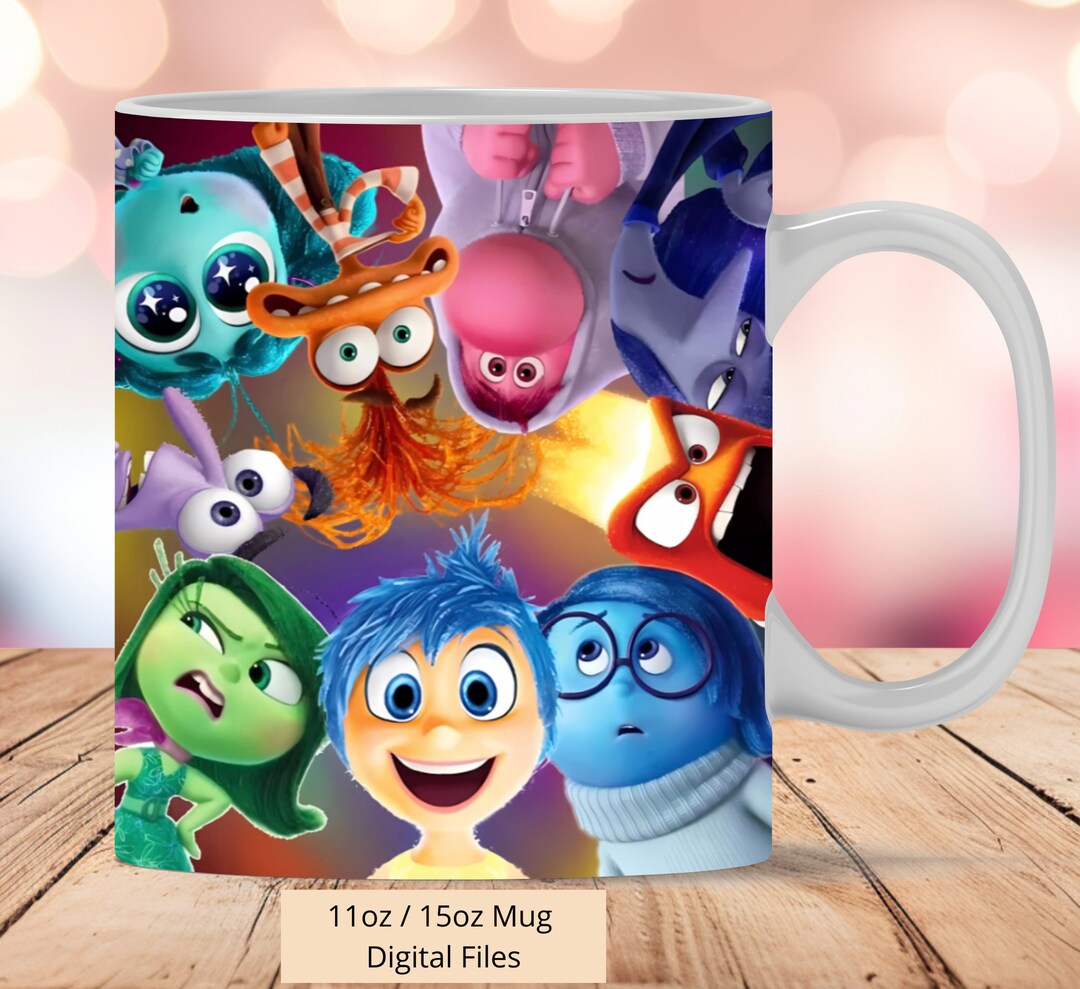 3D Inside Out 2 Mug Wrap, 3D All Feelings Mug Wrap Sublimation Design ...