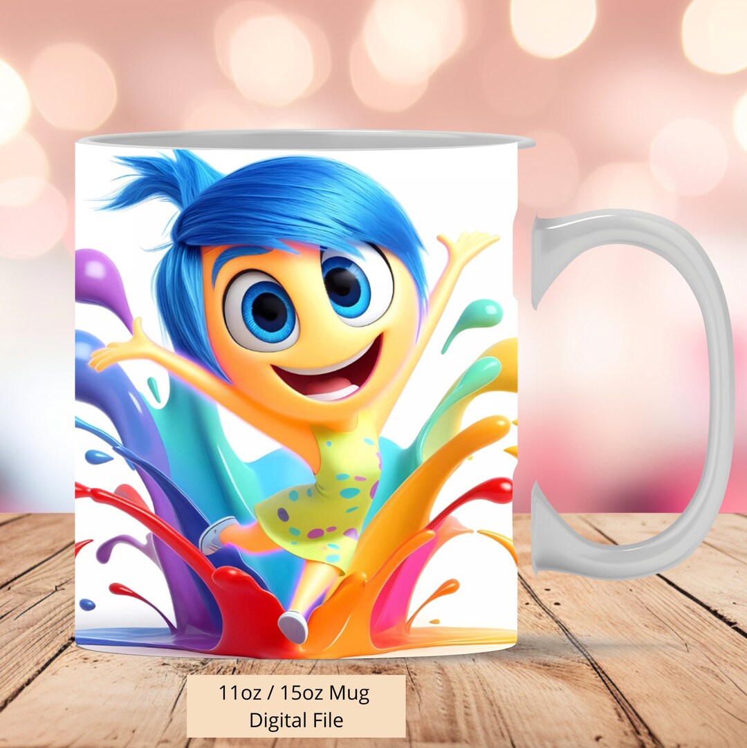 3D Inside Out 2 Colorful Splash Mug Wrap, 3D Mug Wrap Sublimation ...