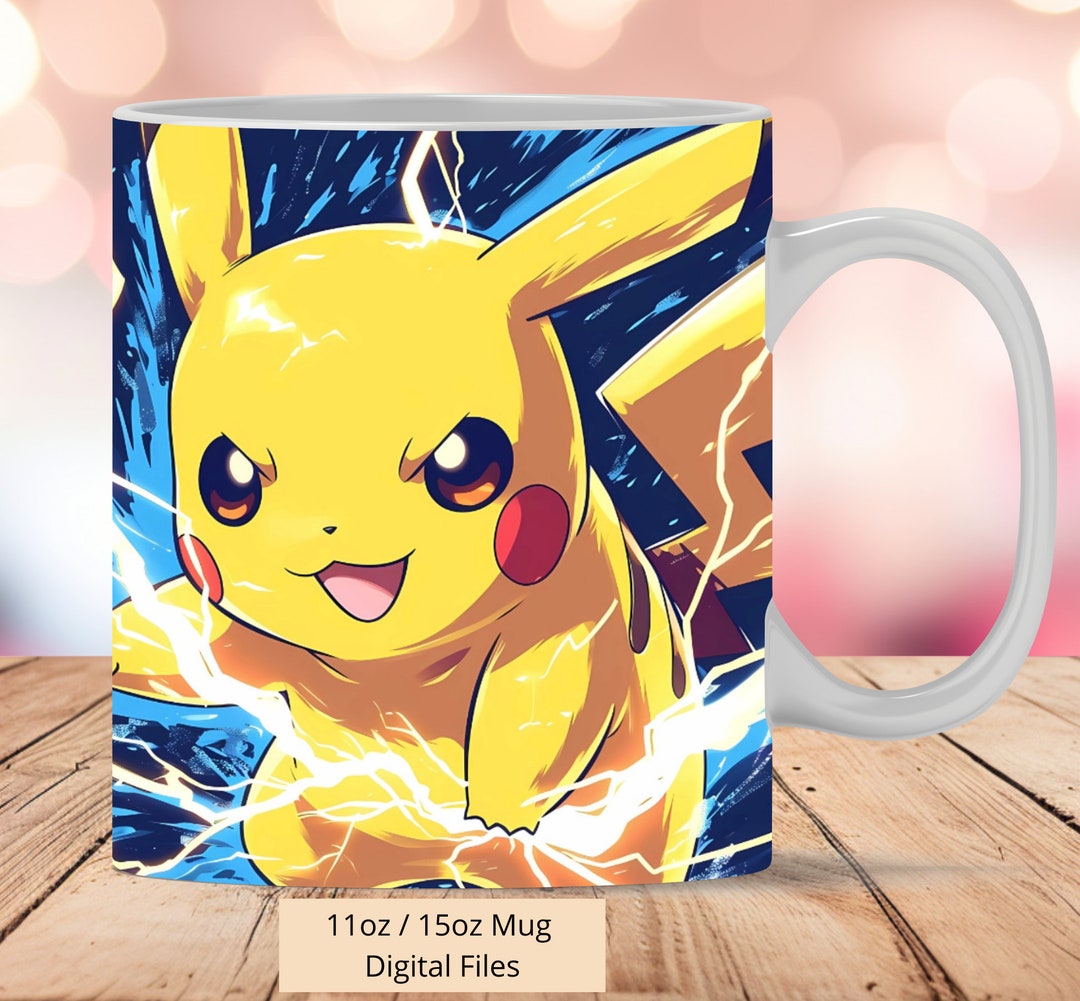 3D Pikachu Splash Mug Wrap, 3D Pokémon Splash Mug Wrap Sublimation ...