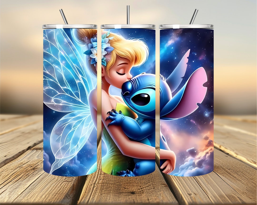 3D Tinkerbell and Stitch Tumbler Wrap, Princess Tumbler Wrap ...