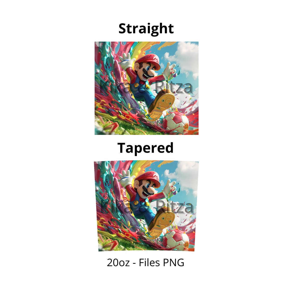 3D Mario Splash Tumbler Wrap, Super Mario Tumbler Wrap Sublimation ...